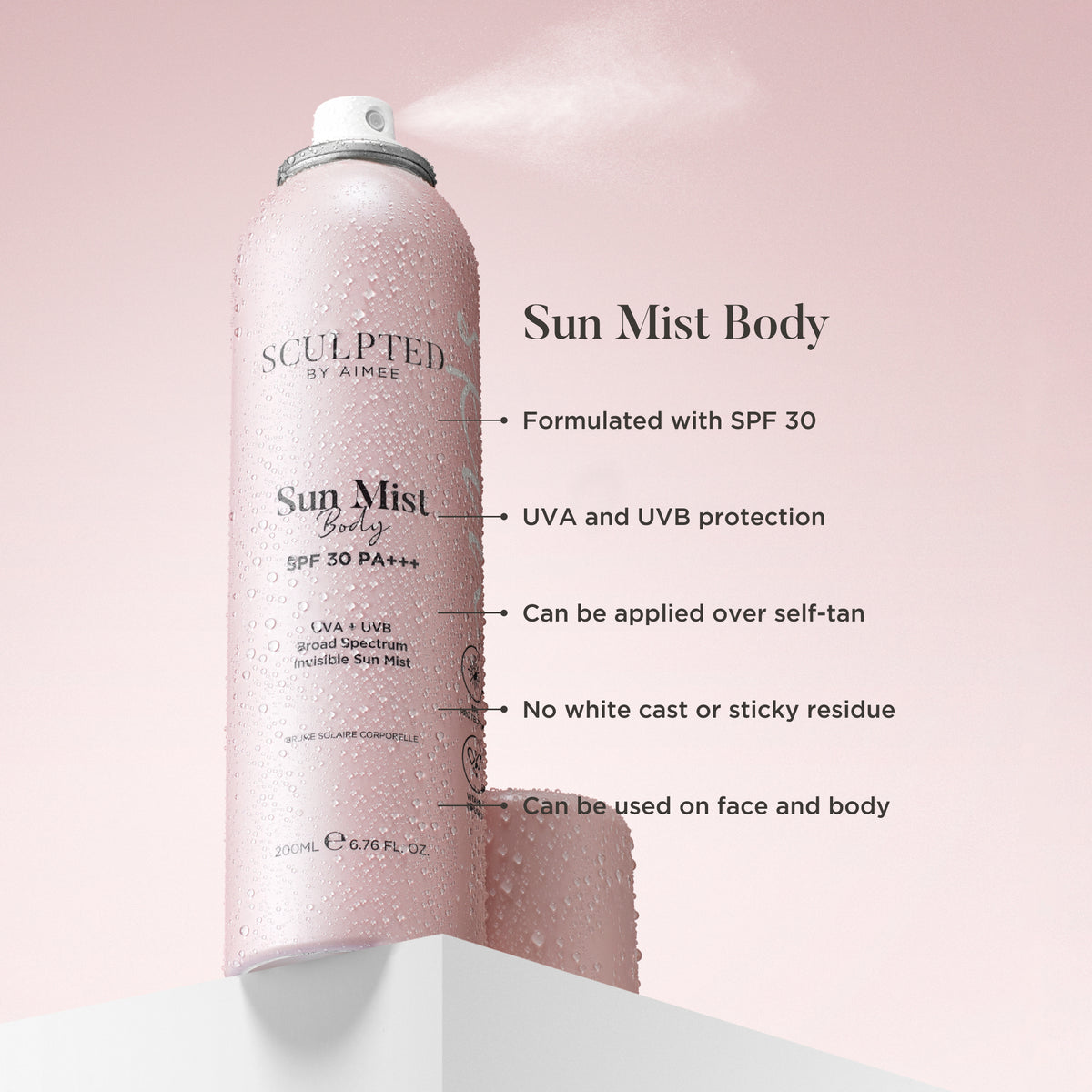 Sun Mist Body - SPF 30 Body Spray – Sculpted By Aimee | UK